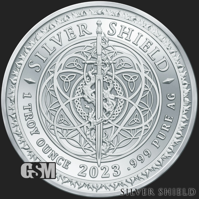 1 oz Silver Shield Empty Enemy Vaults Silver Round Golden State Mint ...